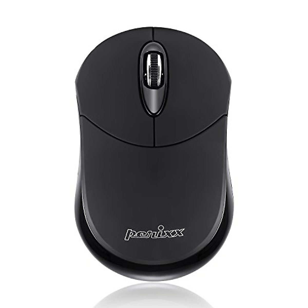 Perixx PERIMICE-802B Wireless Bluetooth Mouse - Portable Design for Windows, iOS, and Android Tablet - Black Rubber Black