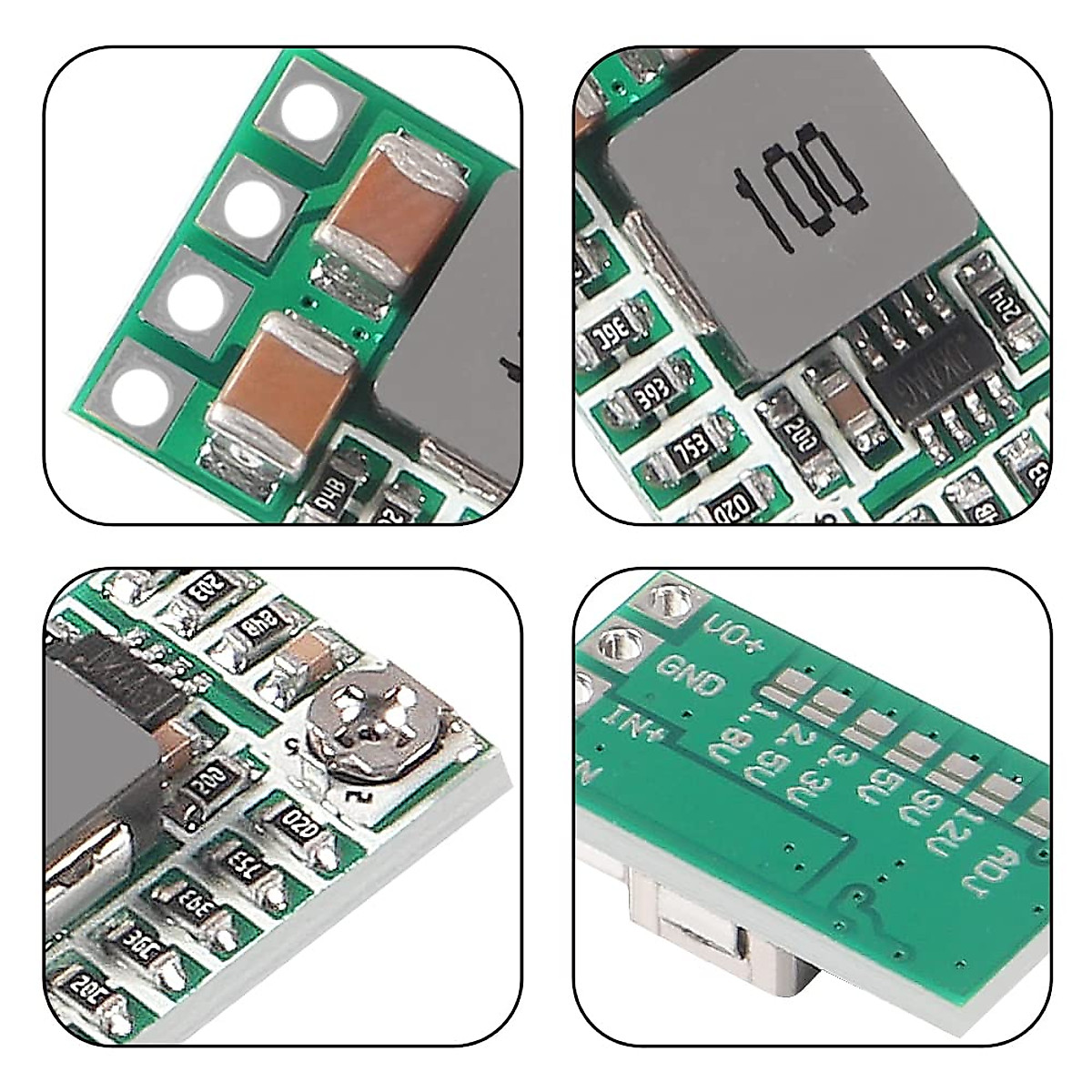Alinan 12pcs Step-Down Power Supply Module Mini DC-DC 12-24V to 5V 3A Voltage Buck Converter Adjustable 1.8V 2.5V 3.3V 5V 9V 12V