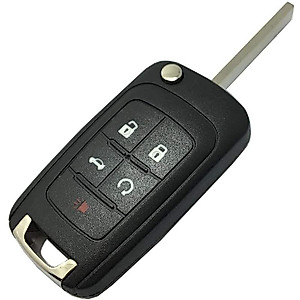 Horande 5 Buttons Replacement Key Fob Cover Case fit for Chevy Malibu Camaro Cruze Equinox Impala Sonic Keyless Entry Remote Control Key Fob Shell (Pack 2)