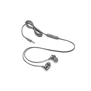 Lenovo - 110 Analog in-Ear Headphones - in-Line Microphone - 3.5mm Connectivity - Play & Pause Button - 3 Sizes of Ear Tips Included,Grey