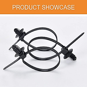 120PCS Strong Bite Force & Tensile Resistance Black Zip Ties - Nylon Self Locking UV Resistant Cable Tie Mount for Indoor and Outdoor - 4 Universal Sizes Cable Management Clips
