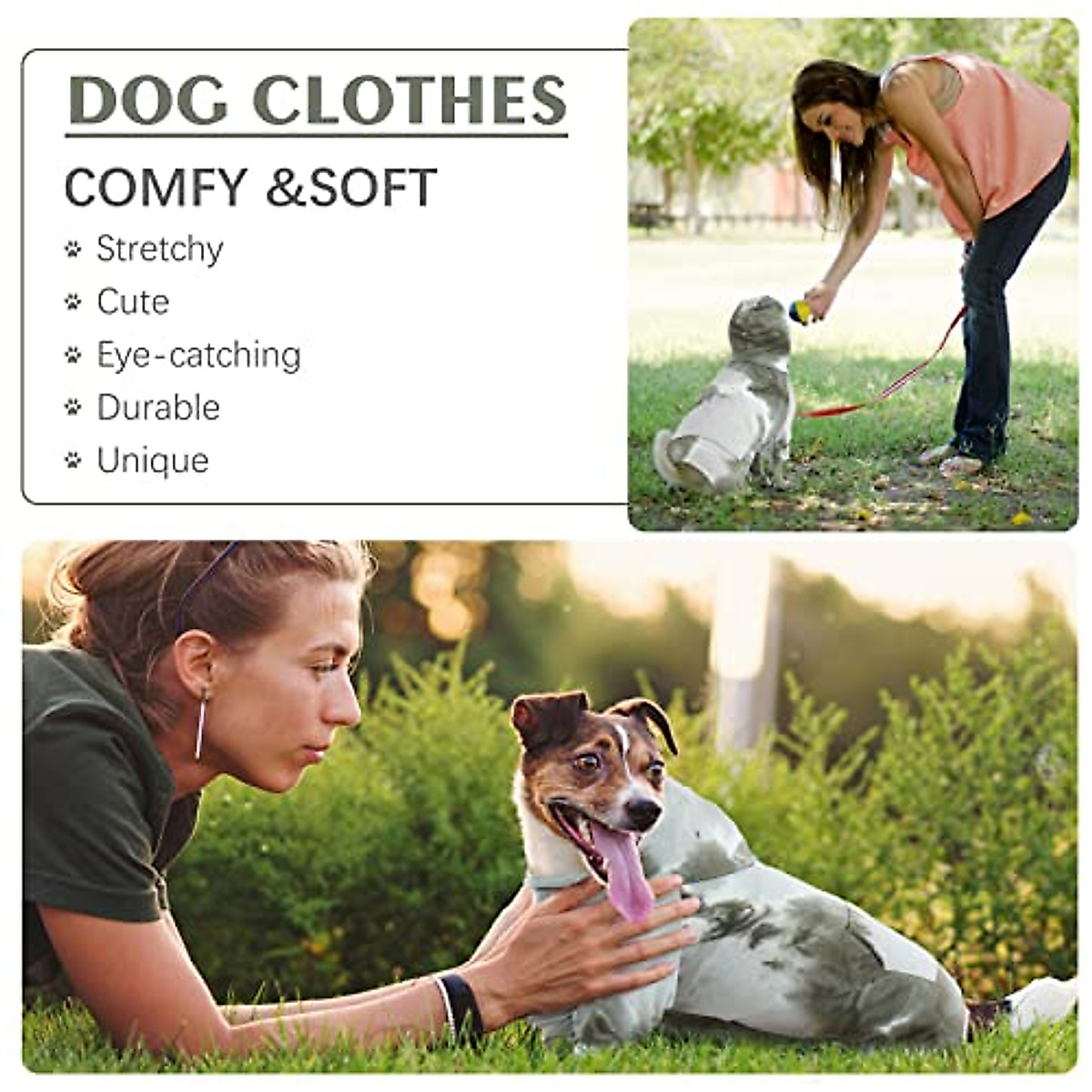 Duojoy Dog Hoodie with Pocket, Puppy Pajamas Long Sleeve Onesie Jumpers Outfit, Spring Summer Autumn Winter Clothes Sweatshirt, Pet Hooded Coat Jacket Apparel, Pet Soft Warm Sweater Small Medium Dogs