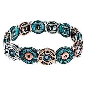 PammyJ Western Shotgun Shell Stretch Bracelet Patina Finish