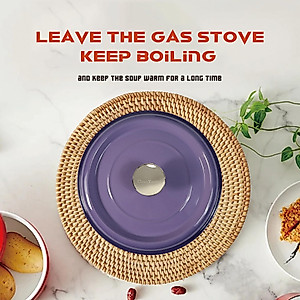 Enameled Dutch Oven with Lid ，Dual Handles ，Oven Safe up to 500° F or on Stovetop，Use to Marinate, Cook, Bake, Refrigerate ， Blue