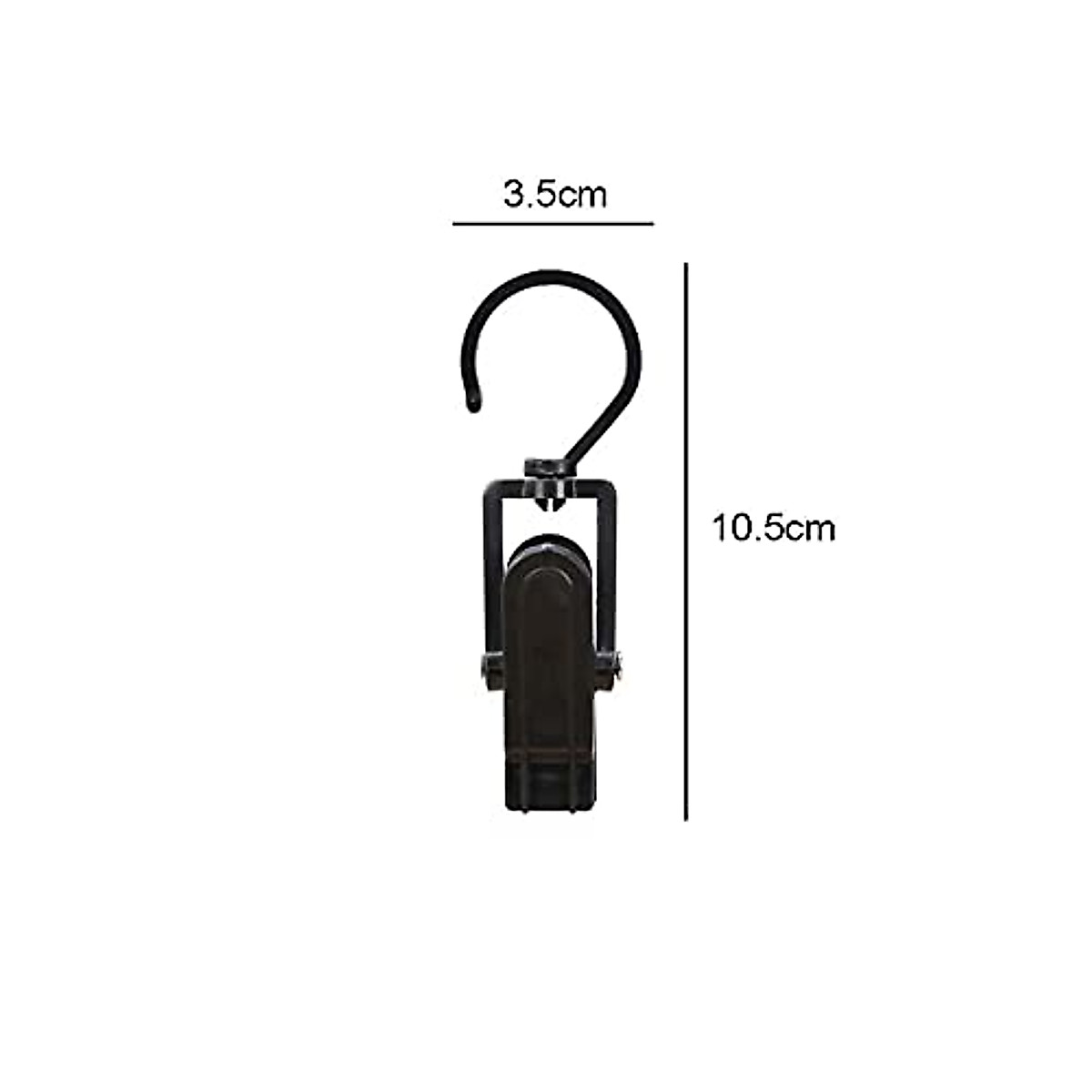 6 Pieces Laundry Hooks Clips Clothes Pins Rotating Laundry Hook Hanging Clips Plastic Fabric Chips Hanging Curtain Clips Tent Tarp Clips for Home Office Workshop Travel Outdoor Camp, Black