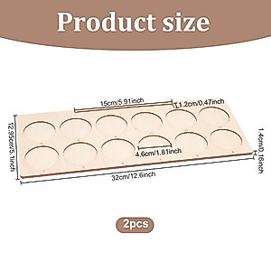 BENECREAT 2pcs Slots Wood Embroidery Thread Storage Trays 12 Positions Wooden Thread Spools Rack Thread Holder Organizer for Embroidery Quilting and Sewing Threads, 12.6x5"