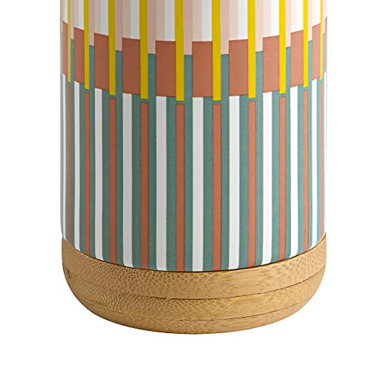 Allure Home Creation Market Stripe 4-Piece Ceramic with Bamboo Bath Accessory Set