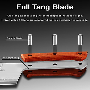 GOOHERA 8 Inch Ultra Sharp Meat Cleaver, Professional Butcher Knife with Stainless Steel and Wooden Handle for Versatile Kitchen and Restaurant Use