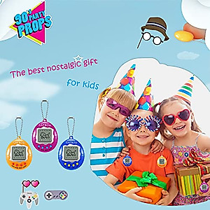 SAFSOU 3 Pieces of Virtual Electronic Digital pet Keychain Keychain Electronic pet Nostalgic Virtual Digital pet Retro Handheld pet Machine (3 Pieces, Rose red Yellow Blue)