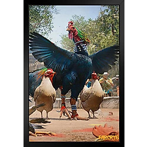 Far Cry 6 Chicharron Rooster Amigo Video Game Gaming Gamer Far Cry Merchandise Collectibles Collectors Edition Far Cry Merch Far Cry 6 Poster Far Cry Game Stand or Hang Wood Frame Display 9x13