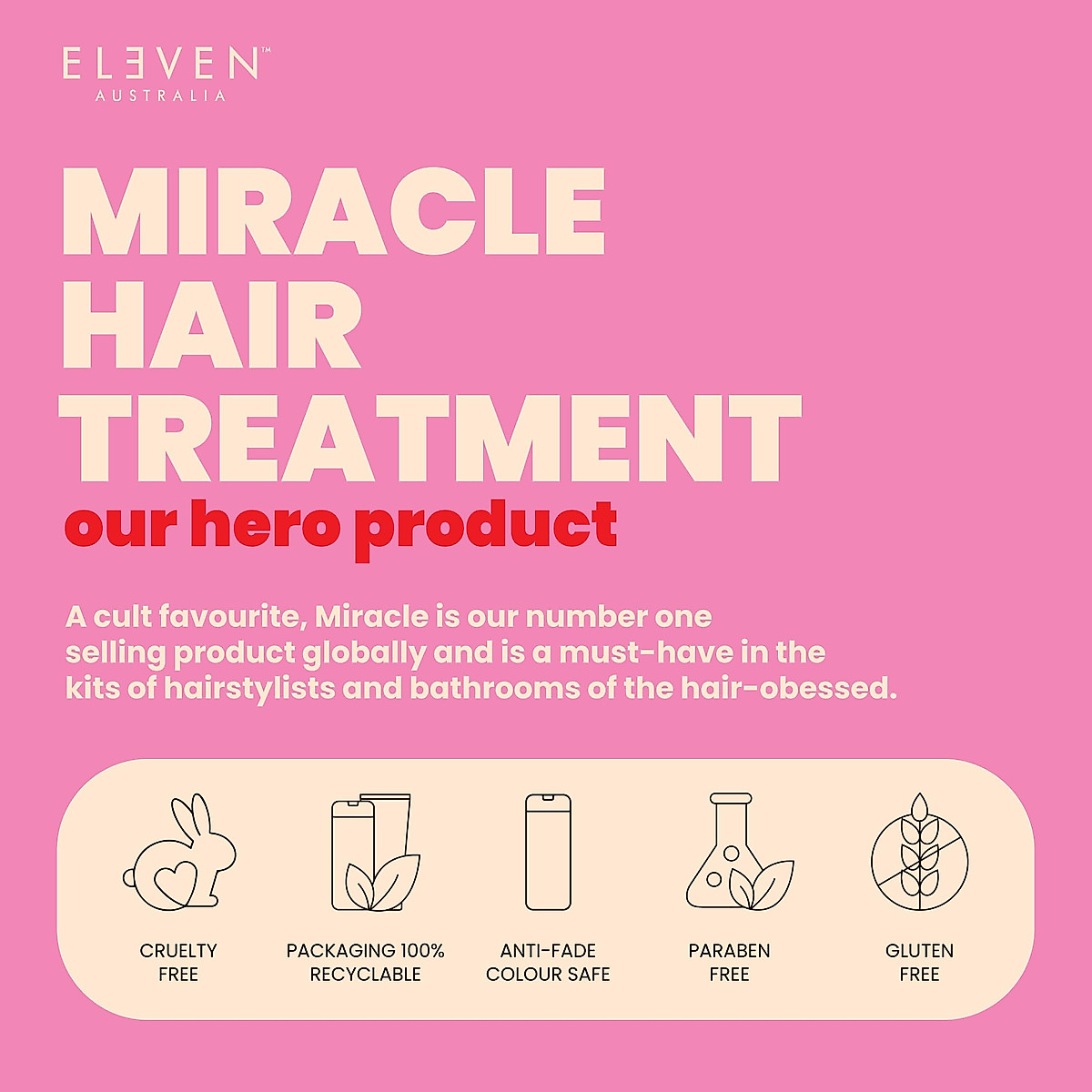 ELEVEN AUSTRALIA Miracle Hair Treatment Protect & Repair Hair Before Styling - 4.2 Fl Oz