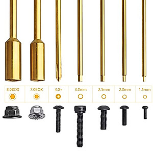 GoHobby Hex Head Allen Wrench Drill Bit Set 1.5mm 2.0mm 2.5mm 3.0mm Hex Nut Driver Bits for M4 M5 Lock Nuts Compatible with Electric Screwgun Power Drill RC Hobby Tools Kit