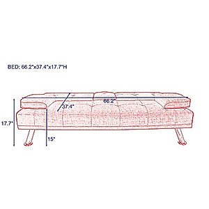 LTT Futon Sofa Bed, Sleeper Sofa, Folding Sofa Bed Dual-Purpose Multi-Functional Folding Bed Suitable for Small Space Configuration Apartment Dormitory