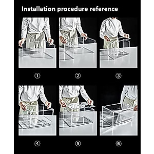 Three Piece Clear Shoe Box 360° Acrylic Clear Shoe Box Handbag Storage Display Box Stackable Shoe Box Drop Front Shoe Box Magnetic Door Organizer 14.37 * 7.87 * 10.63 inches for US size 14