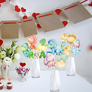 32pcs Dinosaur Centerpiece Sticks Dinosaur Baby Shower Decorations Dinosaur Party Centerpiece Decorations for Dino Theme Birthday Party Rawr It's A Boy Party Supplies