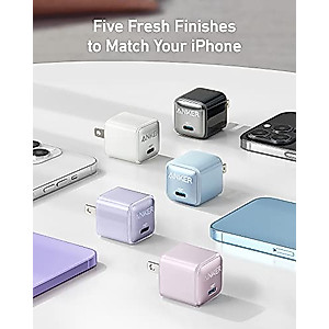 USB C Charger 20W, Anker 511 Charger (Nano Pro), PIQ 3.0 Durable Compact Fast Charger, Anker Nano Pro for iPhone 14/14 Plus/14 Pro/14 Pro Max, Galaxy, Pixel 4/3, iPad/ iPad mini (Cable Not Included)