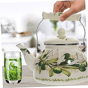 Garneck Enamel Kettle Water Tea Pot Enamel Coated Kettle Porcelain Enamel Kettle Metal Trim Coffee Essentials Chinese Decor Enameled Teapot Kungfu Teapot Small Tea Kettle for Stove Top