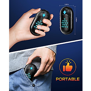 Hand Warmers Rechargeable, 2 Pack 6000mAh Electric Portable Heater, 20 Hrs Long Heating Hot Pockets Hand Warmer, Hunting Gear, Gifts for Women, Men, Raynauds, Camping, Golf, Outdoors (Black Pro)