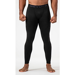 DEVOPS Men's Thermal Compression Pants, Athletic Leggings Base Layer Bottoms (2 Pack) (Small, Black/Navy)