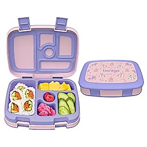 Bentgo® Kids Prints Leak-Proof, 5-Compartment Bento-Style Kids Lunch Box - Ideal Portion Sizes for Ages 3 to 7 - BPA-Free, Dishwasher Safe, Food-Safe Materials (Carousel Unicorns)