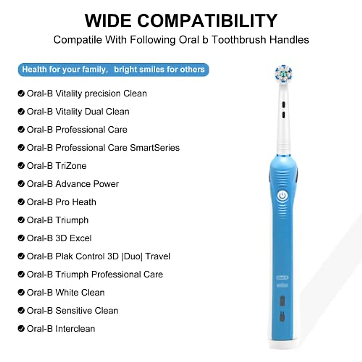 Toothbrush Heads for Oral B, 12 Pack Electric Toothbrush Replacement Heads Dupont Bristles Replacement Toothbrush Heads for Gum Health and Plaque Removal