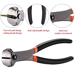 3 Packs Nail Puller Nail Remover Tool Nippers Tack Puller End Cutting Pliers Set 7 Inch Nail Nippers Pliers with 6 Inch Bendable U Tip, V Tip Tack Puller to Remove Nails Jewelry Wire Cutter