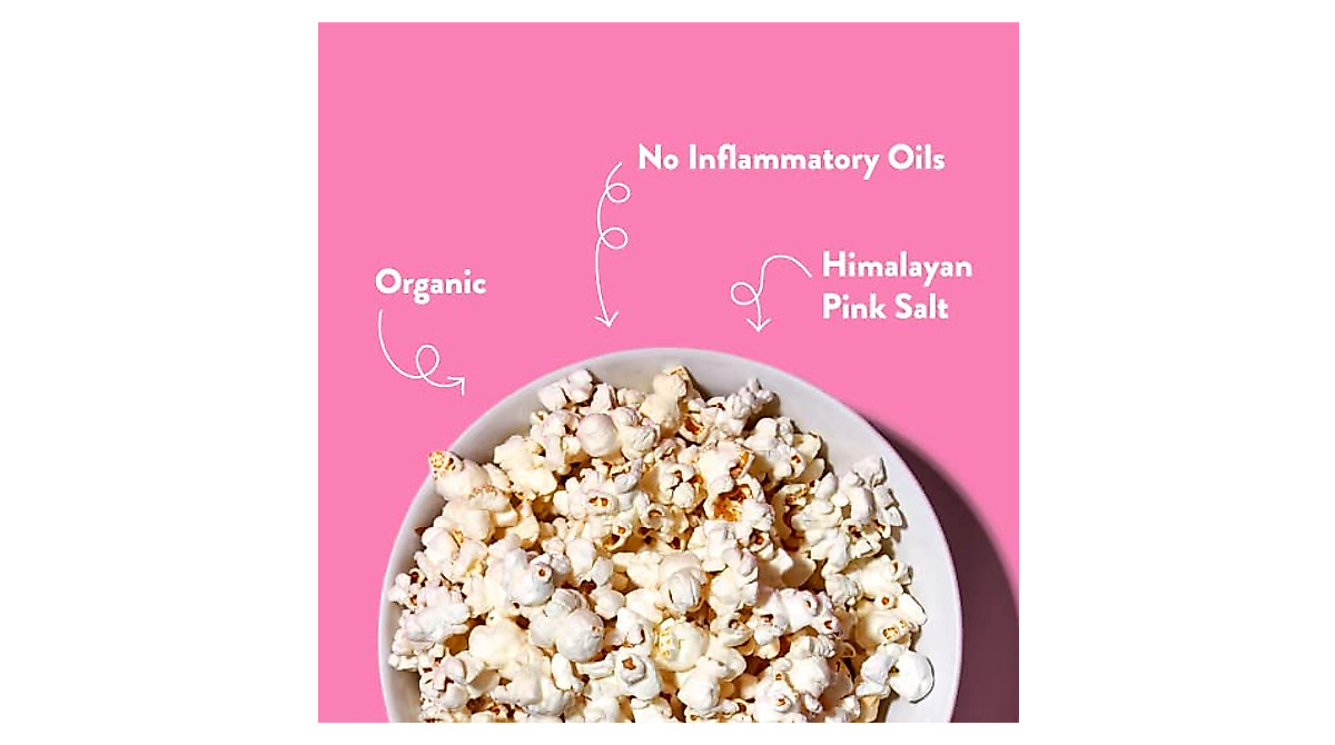 LesserEvil Himalayan Pink Salt Organic Popcorn | Organic & Natural Snack