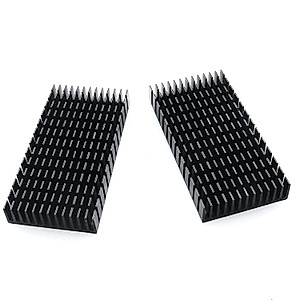 ZZHXSM 2Pcs 80mm Heatsink 80 x 40 x 11mm Black Aluminum Heat Sink Radiator Cooler with Thermal Conductive Adhesive Tape Cooling Fin for Cooler Electronics CPU Led