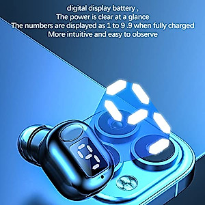 Wireless Earbuds Bluetooth Headset New Mini in-Ear Small Headset Invisible Long Standby Time Sports Driving Earphones with Mic Waterproof (Black)