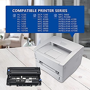 DR400 Drum Unit 1-Pack Compatible DR-400 Replacement for Brother DR400 Drum Unit HL-1230 1240 DCP-1200 1400 MFC-8300 8500 IntelliFax-4100 4750 5750 Printer (Not Include Toner)