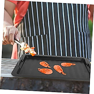 SHOWERORO 1pc Bakeware Grill Toppers Griddle Plate Barbecue Baking Pan Indoor Griddle Nonstick Bakeware Stainless Steel Griddle Baking Tool Barbecue Accessory Camping Barbecue Pan Tray Iron