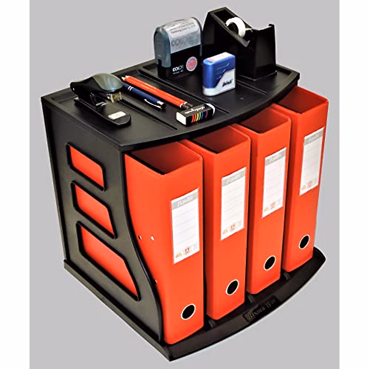 Binder Way - 3 Ring Binder Stand, Desktop Organizer, Vertical Book Shelf, Vinyl Record Storage Holder, Scrapbook 12x12 Paper Rack, LP Box, Lever Arch Filing Crate, Photo Album Cube - Stackable