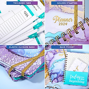 2023 Planner – Weekly and Monthly Planner 2023, Jan 2023 – Dec 2023, 2023 Weekly Monthly Planner with Monthly Tab, 8.4" x 6.3", Hardcover, Twin-Wire Binding, Thick Paper, Back Pocket, Elastic Closure