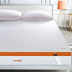 Maxzzz Mattress Topper Twin, 3 Inch Memory Foam Bamboo Charcoal & Copper Dual Side Mattress Topper, Foam Topper with Breathable Removable Cover, Ventilated & CertiPUR-US Certified Bed Topper