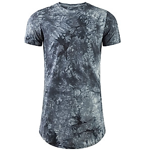 LETAOTAO Mens Tall T Shirts Tie Dye Shirts for Men Extra Long Tshirts Longline Hipster Print Tee for Tall Men