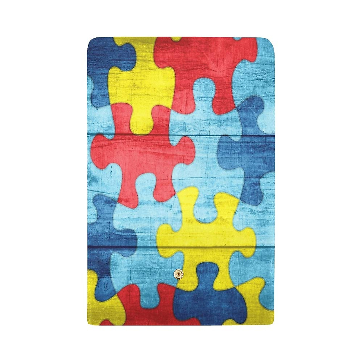 Unique Custom Colorful Autism Awareness Puzzle Wood Women Trifold Wallet Long Purse Credit Card Holder Case Handbag