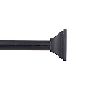 Interior Living 42-72 in. Adjustable Decorative Standard Shower Rod, Black
