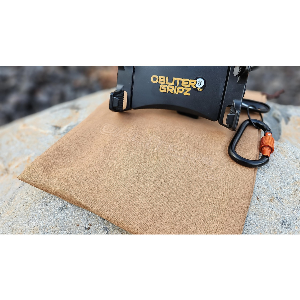 Obliter8 "Blue Steel" Multi-Attachment Smartphone/Tablet/Pad/Switch gaming system Travel Mount for In-Flight Airplane, Car Visor/Vent, Desktop, Traveling 360 degree rotation Ultra Durable and Secure