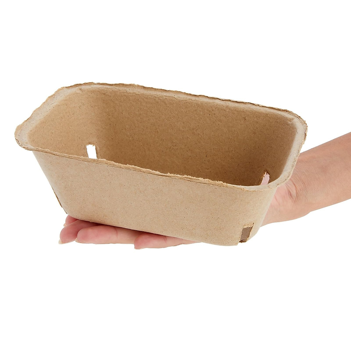 Pulp Fiber Berry Baskets for Fruit (1 Pint, 7.36 x 4.56 x 2.6 In, 60 Pack)