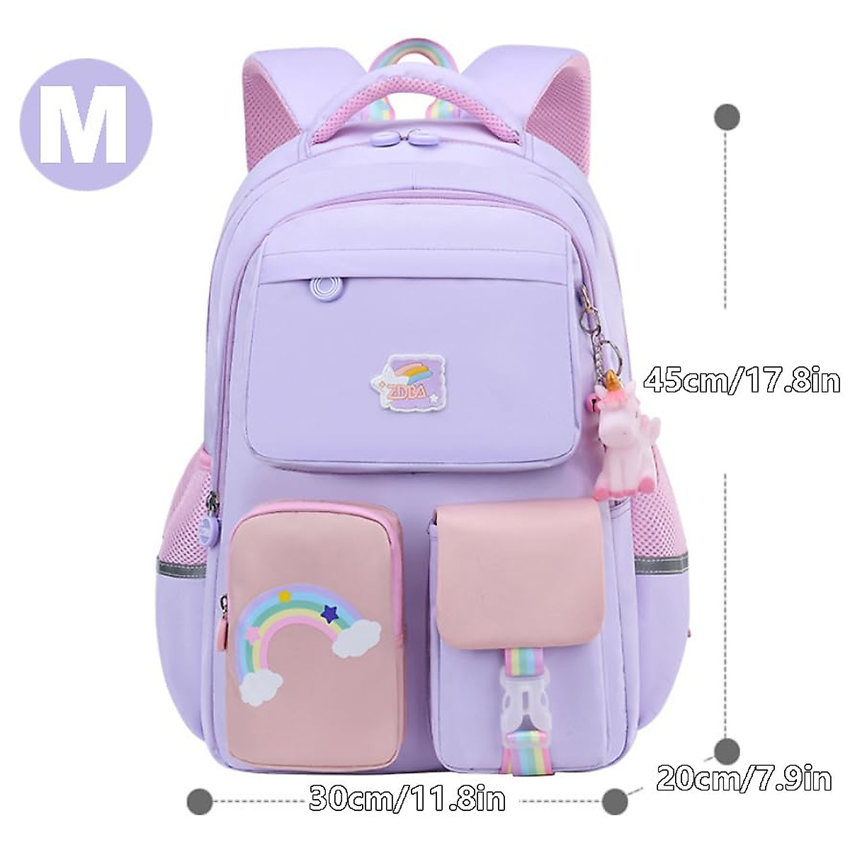 HIPOTUO Unicorn Backpack Cute Laptop Backpacks Casual Durable Lightweight Travel Bags Medium