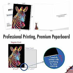 NobleWorks Birthday Greeting Card with 5 x 7 Inch Envelope (1 Card) BdayRainbow Zebras-Head C10327BBDG