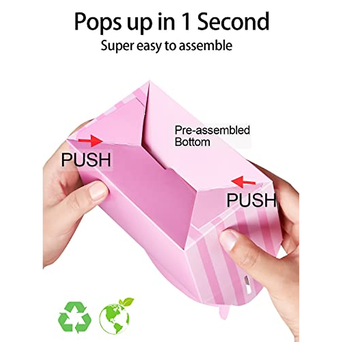 Happyhiram 25 Pcs Party Treat Boxes Pink for Girls, 6 Inch Candy Boxes Party Favors with Handle Paper Cookie Gift Bags Gable Boxes Snack Goodie Bags for Kids Unicorn Peppa Pig Barbie Theme Birthday Baby Shower Bridal Shower