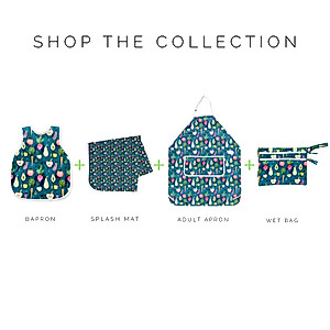 BapronBaby Organic Produce Wet Dry Bag - Waterproof Two Zipper Pockets - Reusable for Mealtime, Diapers, Stroller, Snacks, Swimsuits - Machine Washable - 11" x 9"