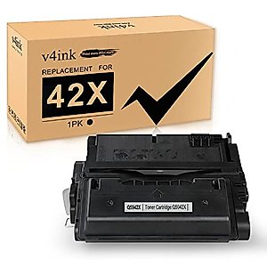 v4ink Compatible Toner Cartridge Replacement for 42X Q5942X Q5945X Q1338X Q1339X (1-Pack, High-Yield) work with LaserJet 4200 4250n 4250t 4250tn 4250dtn 4250dtnsl 4350n 4350t 4350tn 4350dtn 4350dtnsl Printer