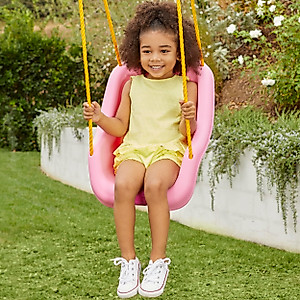 Little Tikes Snug 'n Secure Pink Swing with Adjustable Straps, 2-in-1 for Baby and Toddlers Ages 9 Months - 4 Years