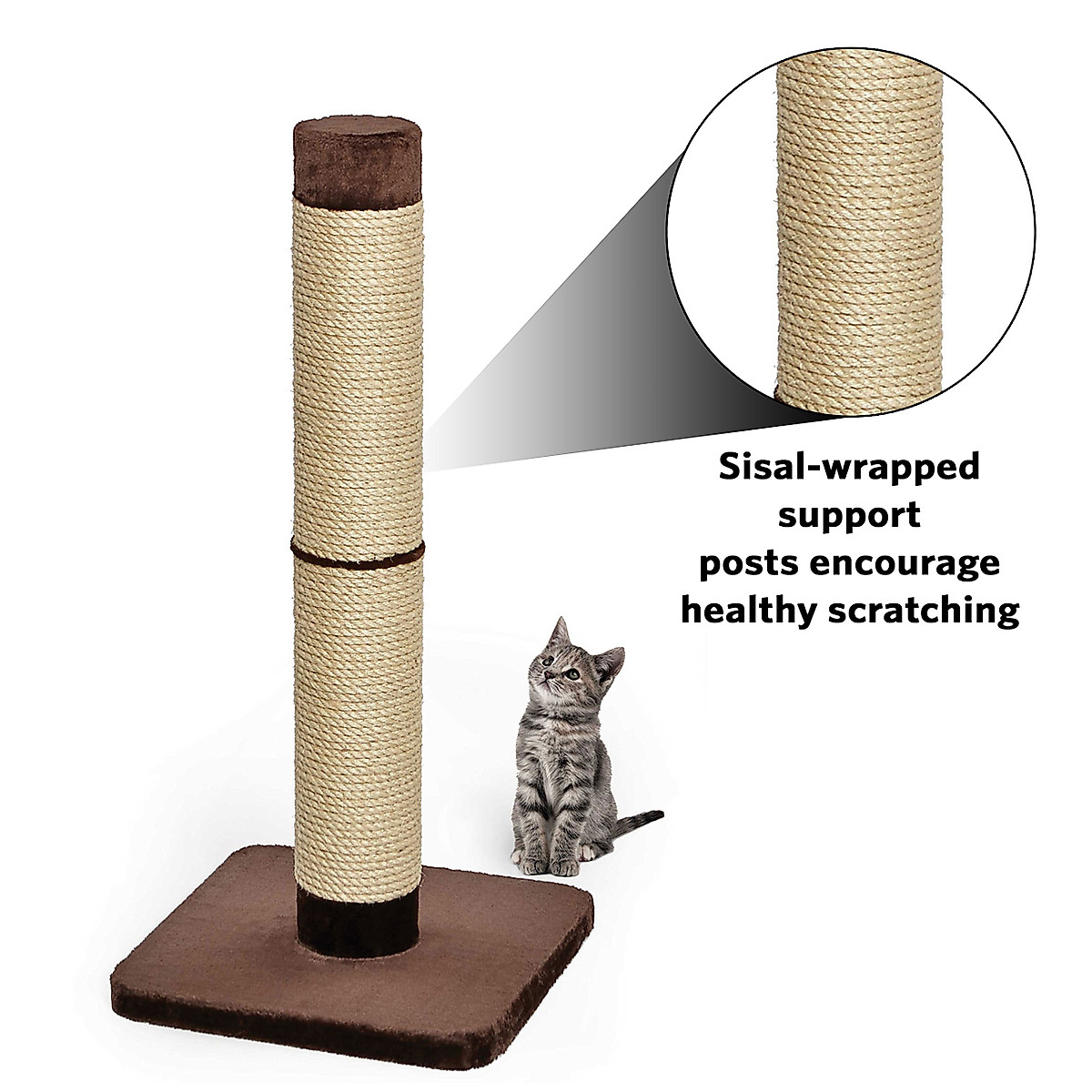 MidWest Homes for Pets Cat Scratching Post | Forte Huge Scratching Post w/Extra-Durable Sisal Wrap, Brown & Tan, Giant XXL Cat Post