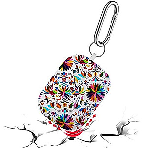 Art-Strap Protective Case, Compatible with AirPods Pro - Shockproof Soft TPU Gel Case Cover with Keychain Carabiner Replacement for Apple AirPods Pro (Mexican Otomi Style)