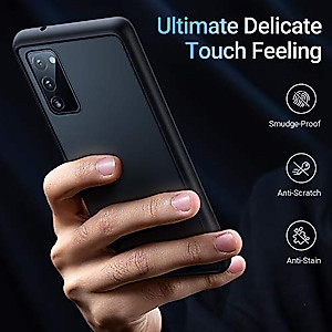 TORRAS Shockproof Galaxy S20 Case 6.2 Inch, [4X Military Drop Protection] Translucent Matte Hard Back with Soft Edge Slim Case Compatible for Samsung Galaxy S20 Case ，Matte Black