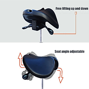 SFKLYU Ergonomic Saddle Stool Adjustable Saddle Stool Ddental Stool Rolling Chair with Armrests for Home Office Dental Salon Shop,M