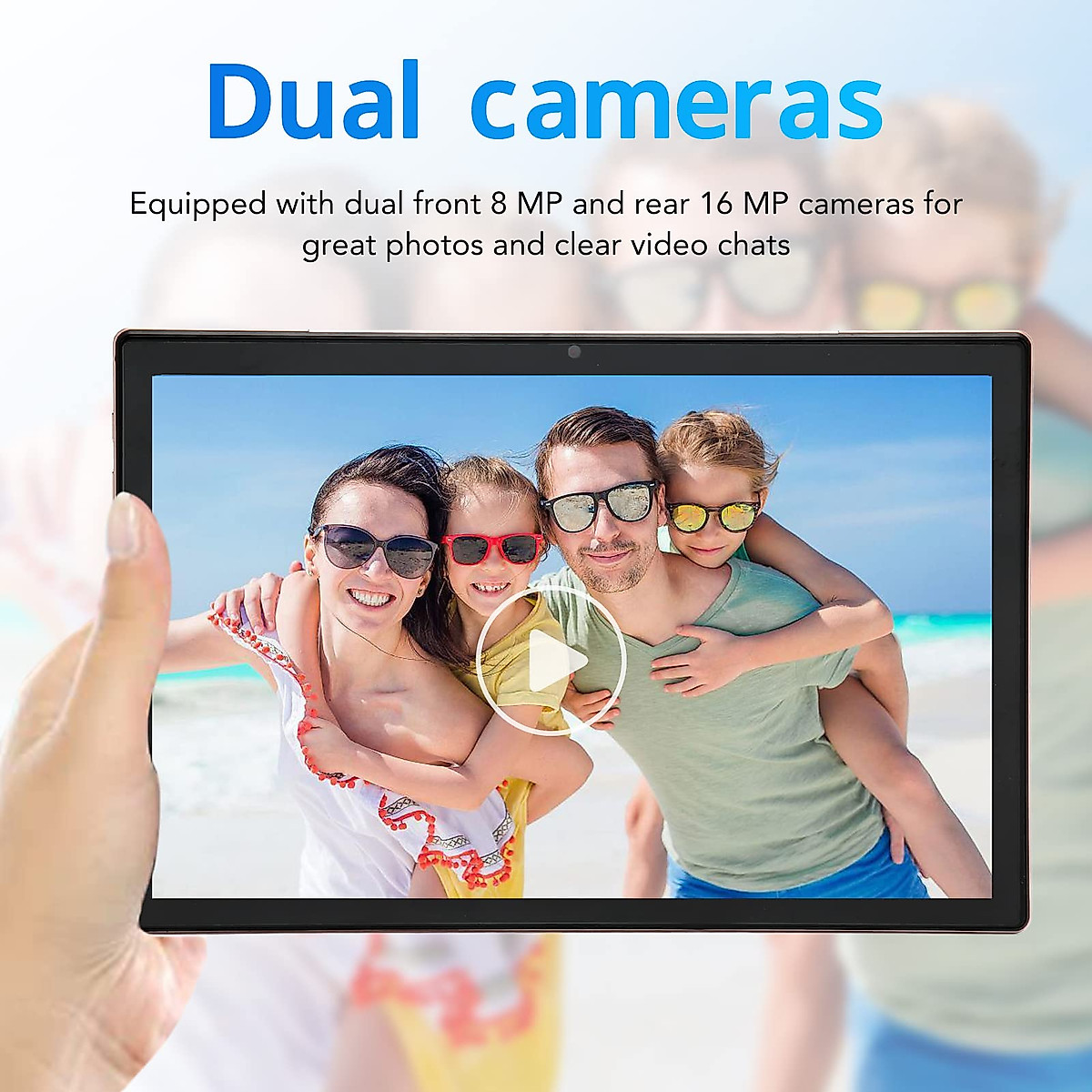 10.1 Inch Tablet for Android 12.0, 12GB 256GB 1920x1200 IPS Dual Cameras Octa Core, 5G WiFi Calling Cellphone Tablet, for Learning, Working, Business, US Plug (Gold)